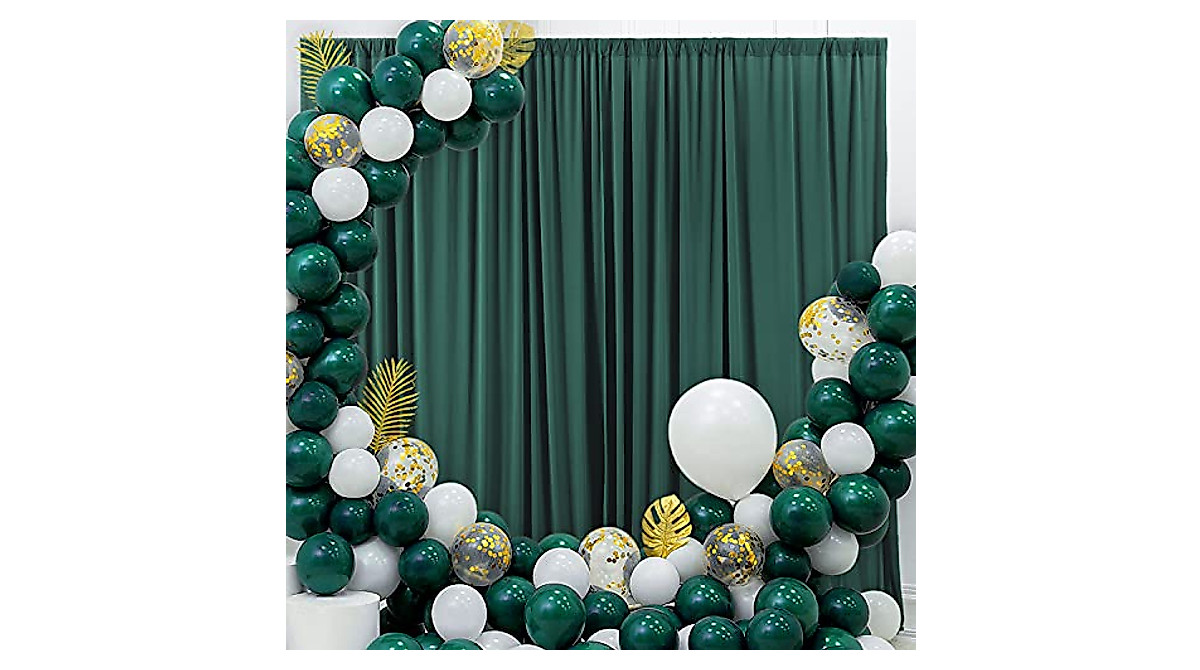 Elegant Hunter Green Backdrop Curtain for Parties
