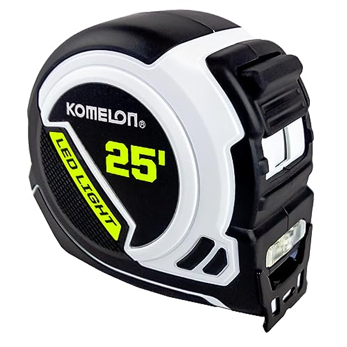 Komelon LED Light Tape Measure, White/Black - 25ft. - 25LED
