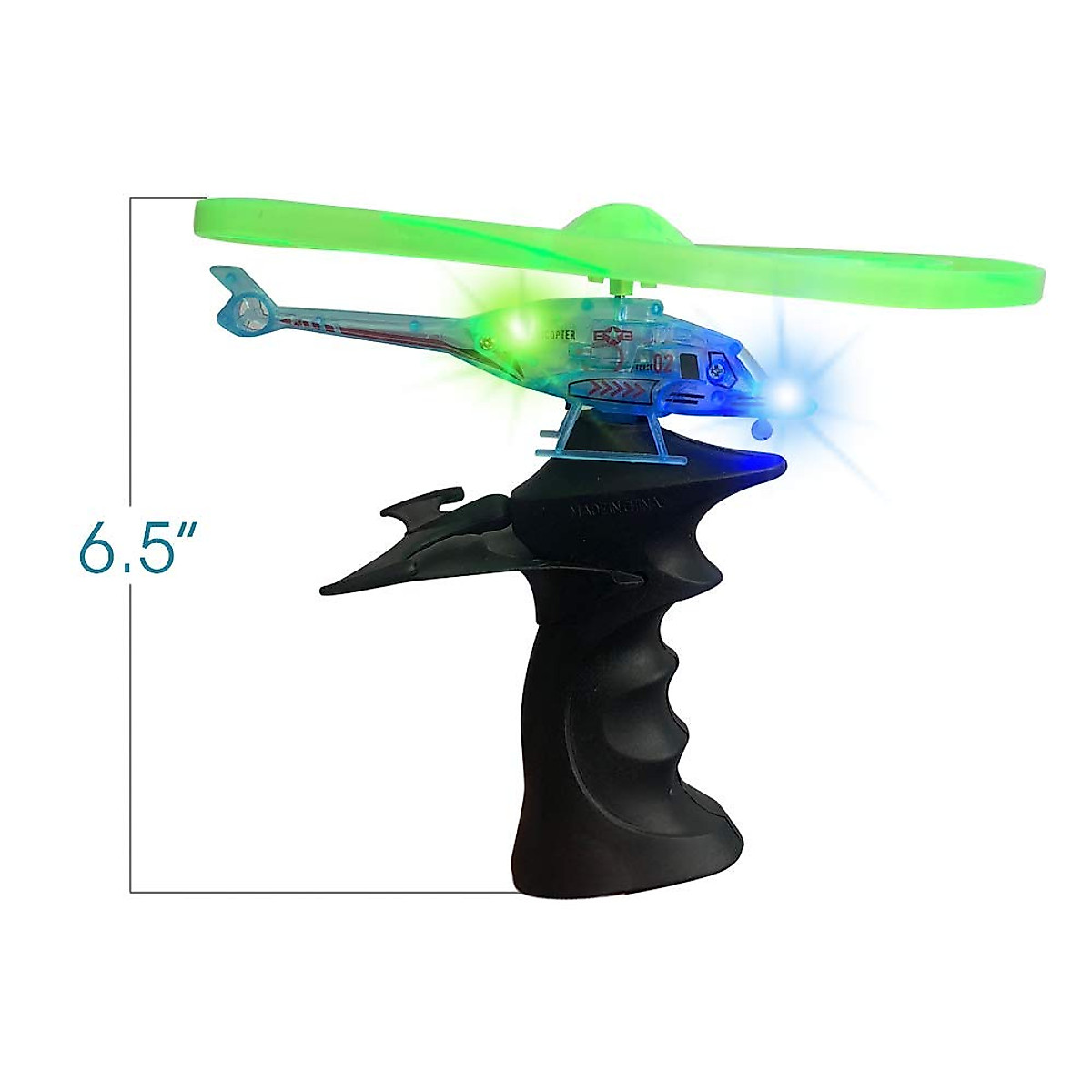 ArtCreativity Light Up Ripcord Helicopters, Set of 2, Cool Flying Toys for Kids with Flashing LEDs, Indoor and Outdoor Toys for Boys and Girls, Great Birthday Gift, Light Up Party Favors