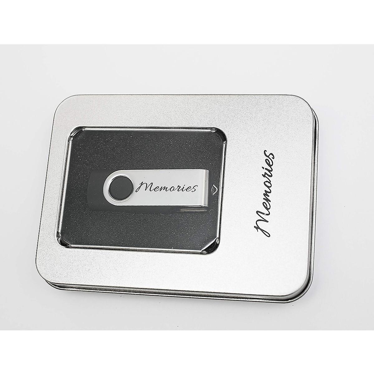 32GB Storage USB Flash Drive 3.0 with Tin Case/Box Set of 5 Thumb Drive Package. Flash Drive and Case for Weddings, Memories, Videos Perfect for Professional Photographers (Memories Label)