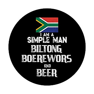 South African Biltong Boerewors and Beer Saffa Black Funny PopSockets Grip and Stand for Phones and Tablets