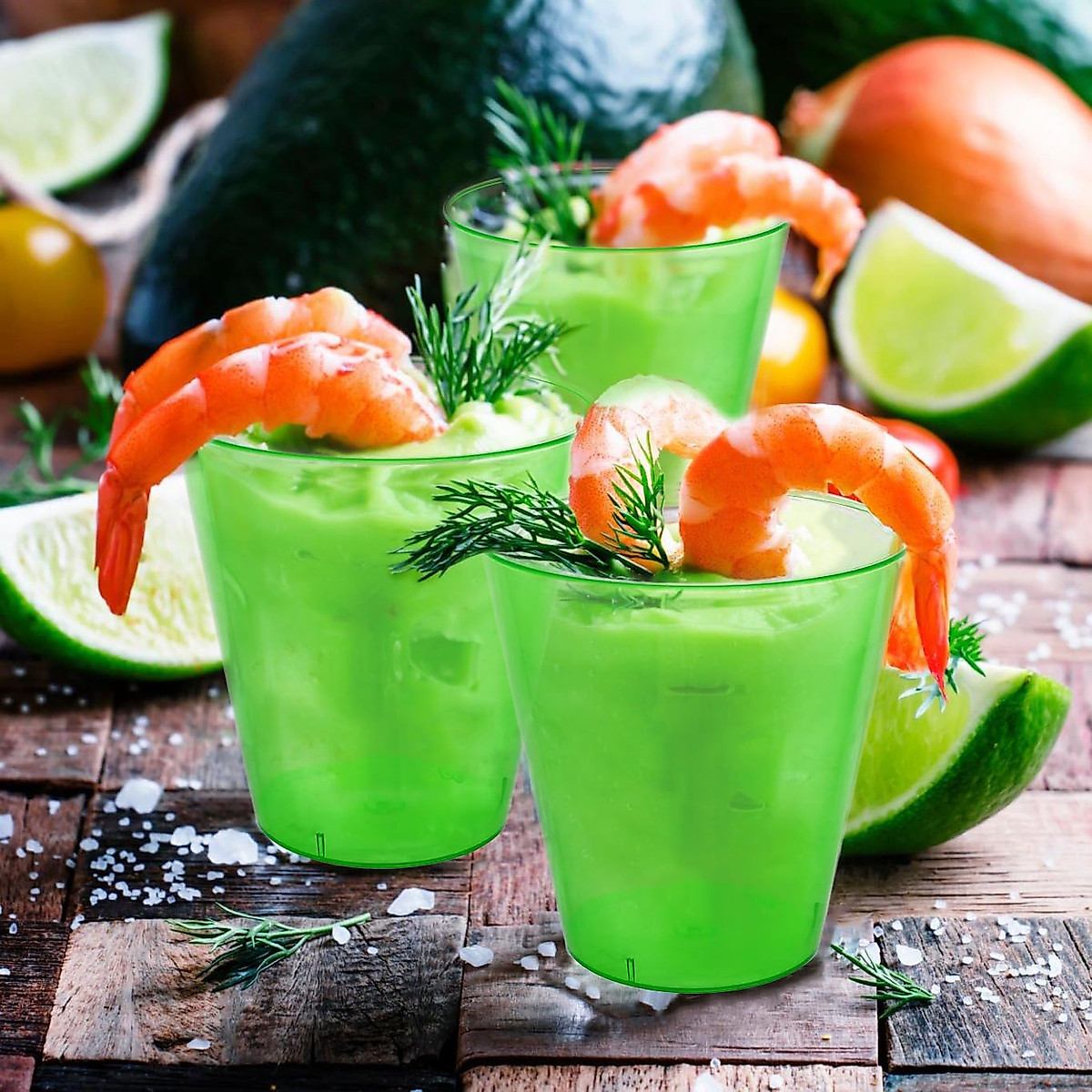 Party Essentials Disposable Hard Plastic 2-Ounce Shot/Shooter Glasses, Neon Green, 300 Count