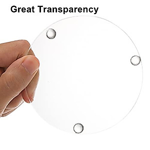 YOUEON Set of 6 Round Glass Drink Coasters, 3.5 Inch Crystal Coasters Decorative Glass Plates Clear Glass Coasters for Mugs, Cups, Dining Tables, Office, Kitchen, Home Decor and Parties