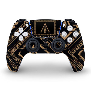 Head Case Designs Officially Licensed Assassin's Creed Grunge Black Flag Logos Vinyl Faceplate Gaming Skin Decal Compatible With Sony PlayStation 5 PS5 Disc Edition Console & DualSense Controller