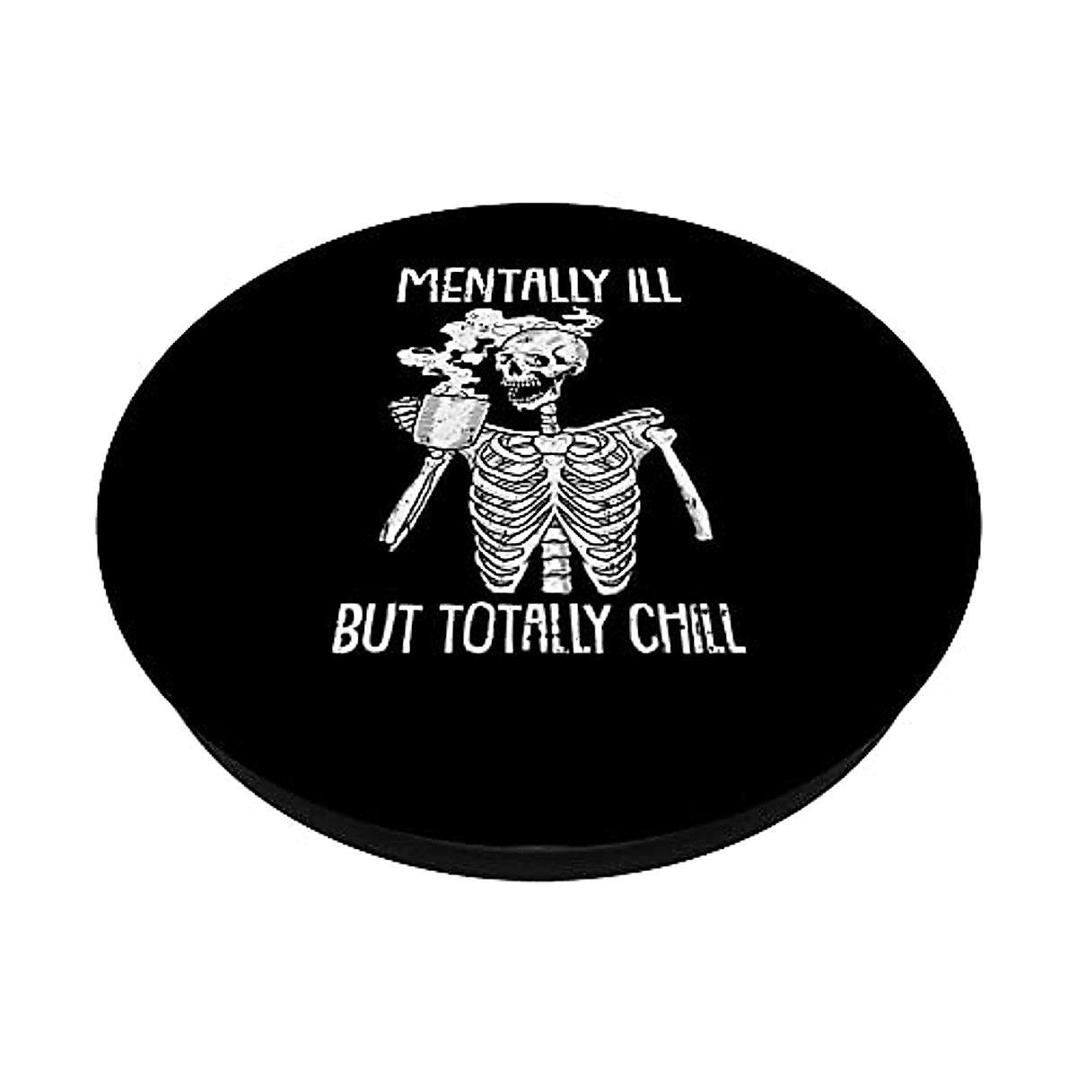 Mentally Ill But Totally Chill Halloween Costume Skeleton PopSockets Swappable PopGrip & Cute Witchy Black Cat Crystal Alchemy Kawaii Pastel Goth PopSockets Swappable PopGrip