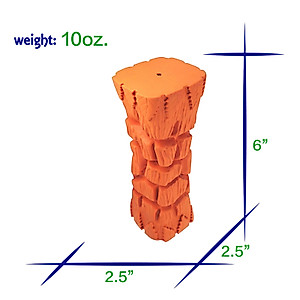 PETITUDE Dried Trunk Dog Toy, Peanut Butter Flavor, Squeaky,Tough Chew Stick Toy, Suitable for Large Dogs, Puppies and Strong Chewers, Made of Non-Toxic Natural Rubber (Cube Fiesta red)