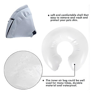 Inflatable Dog Cone Collar Alternative After Surgery - Soft Blow-up Protective Recovery Dog Collar, Pet Recovery Collar & Cone for Medium Dogs to Stop Licking, Protective Dog Neck Collar