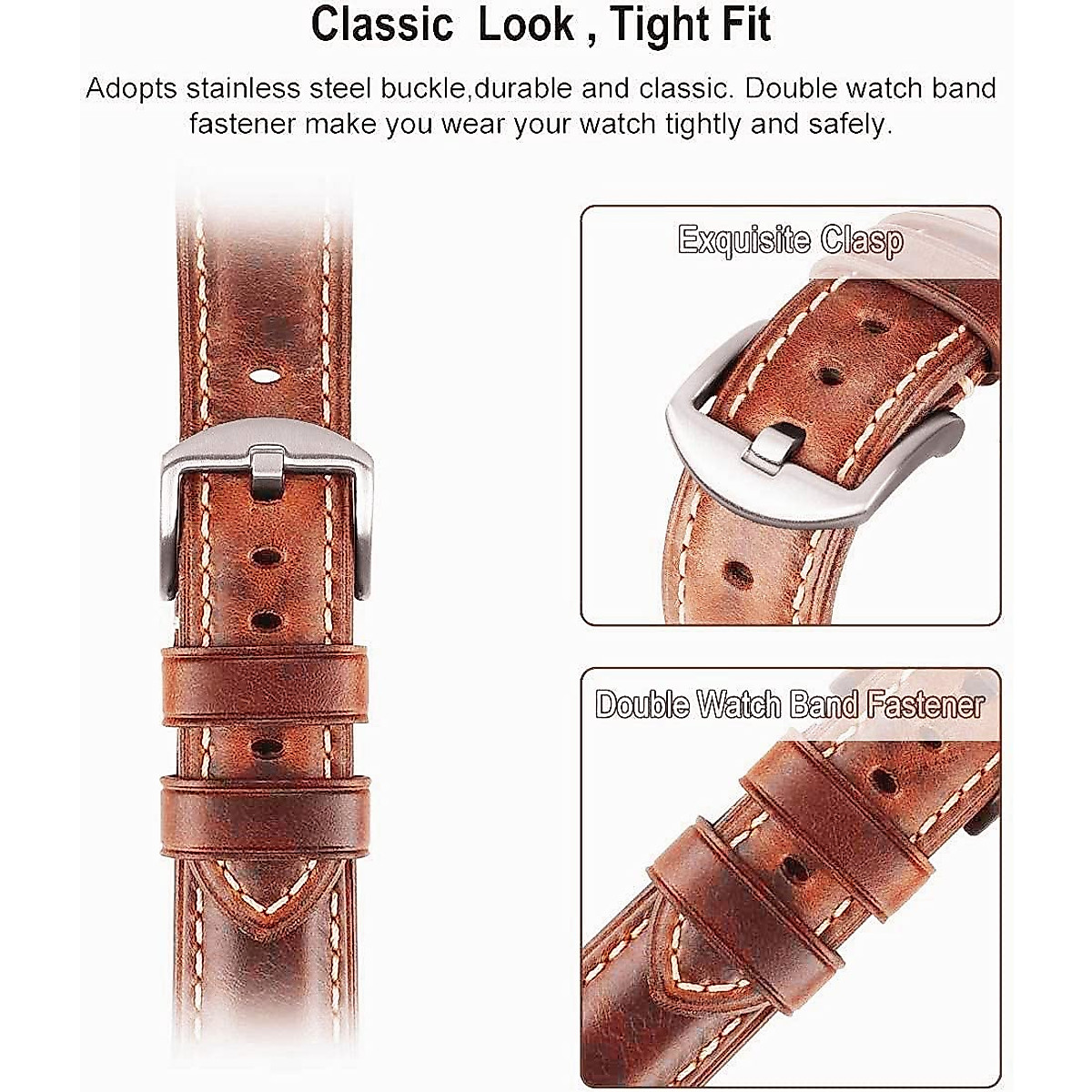 MTRRISE Compatible for Apple Watch ultra Band 42mm 44mm45mm46mm49mm Men,Top Grain Leather Band Replacement Strap iWatch Series 10/9/8/7/ 6/5/ 4/3/ 2/1,SE,Ultra /Ultra2