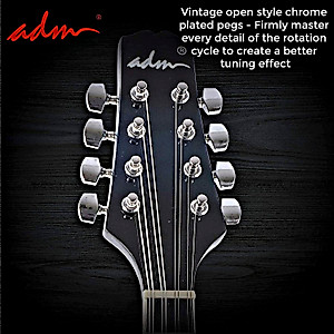 ADM Acoustic Mandolin Instrument Kit Music A Style for Kids Students Adults Wood Mandolins Beginner Set With Bag, Tuner, EQ, Strap, Strings, Picks and Hanger, Blue