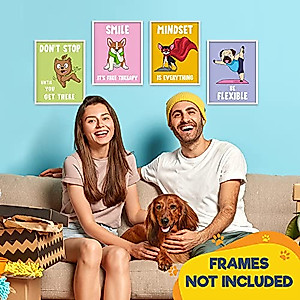 kanru Funny Dog Posters, funny dog wall art, Motivational Posters for Classroom, Office or Home, Inspirational Wall Decor, Dog Wall Décor, Funny Poster (Set of 6, 8.5X11 inch, Unframed)