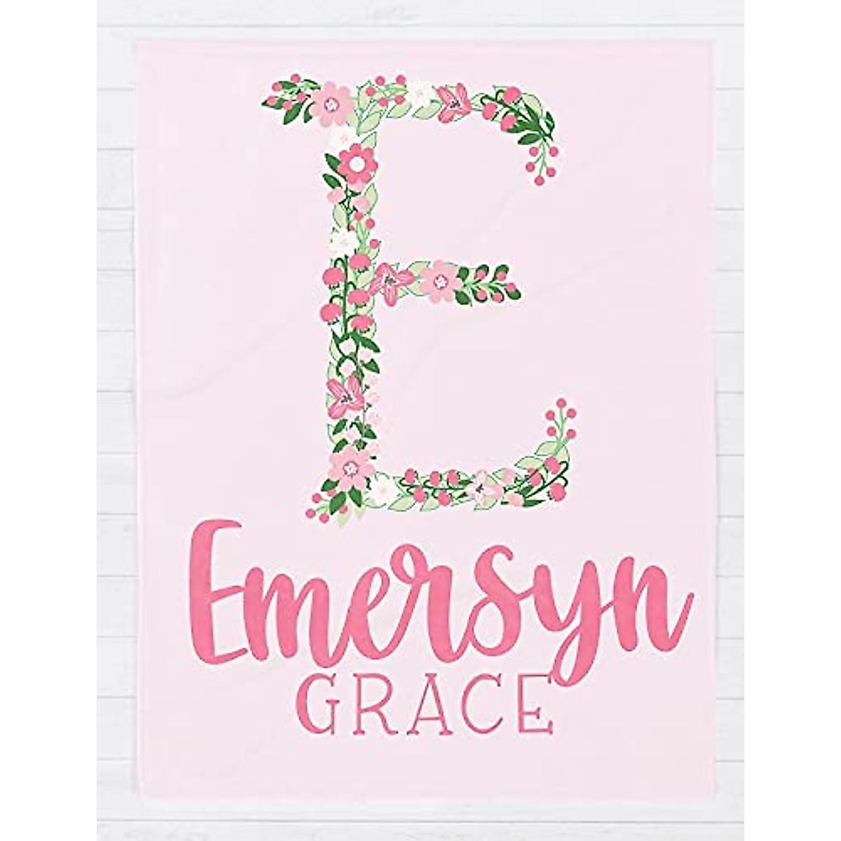 Monogram Junkie Personalized Baby Blanket for Girls with Name | Floral Custom Baby Blanket | Baby Girl Name Blanket |