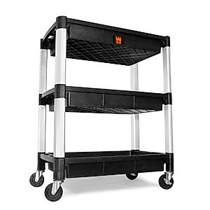 WEN 73163 Three-Tray 300-Pound Capacity Triple Decker Service and Utility Cart