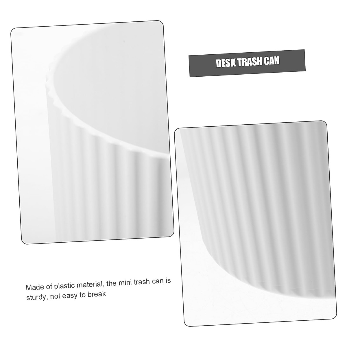 Didiseaon Kitchen Trash Can Bins Garbage Cans for Kitchen Mini Trash Can Bedroom Trash Can Kitchen Table Garbage Container Waste Bin Plastic Small Trash Can Household Simple White