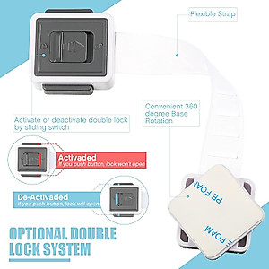 2 PCS New Version Baby Proof Child Locks for Cabinets - Child Safety Cabinet Locks for Babies, No Screws & Magnets Multi-Purpose for Drawers, Fridge, Dishwasher, Ovens, Toile…