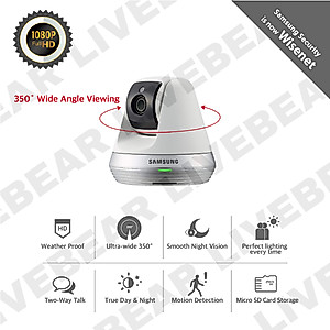 Samsung SNH-V6410PN SmartCam Pan/Tilt Full HD 1080p Wi-Fi IP Camera (White)