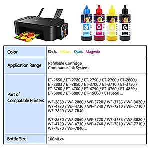 Koala Sublimation Ink Refill Bottle Compatible with ET-2720 ET-2760 ET-2800 ET-2803 ET-2850 ET-3760 WF-7710 WF-7720 C68 C88 for Heat Transfer on Mugs, Polyester Shirts, Mat, etc