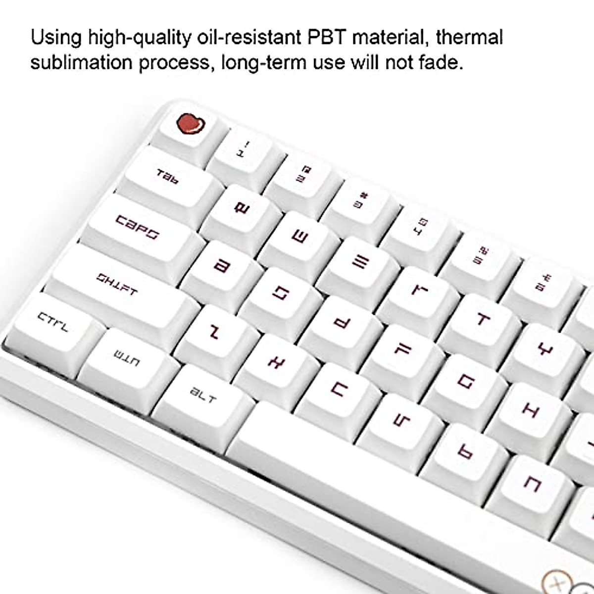 Yoidesu 118 Keys PBT Keycaps, Oil Resistant XDA Cartoon Keycap for General Mechanical Keyboard Gaming Keyboard Keycap with Shaft Puller(White)
