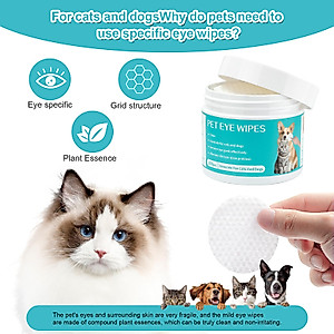 Dog Eye Wipes, 200Pcs Eye Wipes for Dogs & Cats Remove Tear Stain, Eye Debris, Mucus Secretions Discharge, Pet Gentle Care Supplies Disposable Cleaning Wipe for Eye