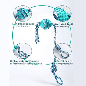 AiduduPet Dog Rope Toys for Aggressive Chewers,Dog Toys Boredom and Stimulating,Dog Rope Toys Tug of War, Interactive Rubber Dog Toys for Large Dogs,Puppy Chew Toys for Teething, 100% Cotton & TPR