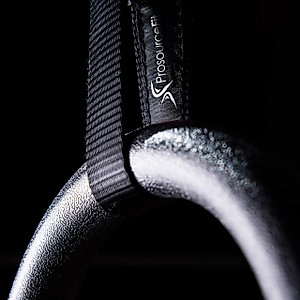 ProsourceFit Fitness Gymnastics Rings with Straps for Total Body Conditioning at Home