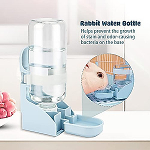 Rypet Rabbit Water Bottle No Drip - 17oz Hanging Water Fountain Automatic Dispenser Pet Cage Water Feeder for Bunny Chinchilla Guinea Pig Hedgehog Ferret Pink