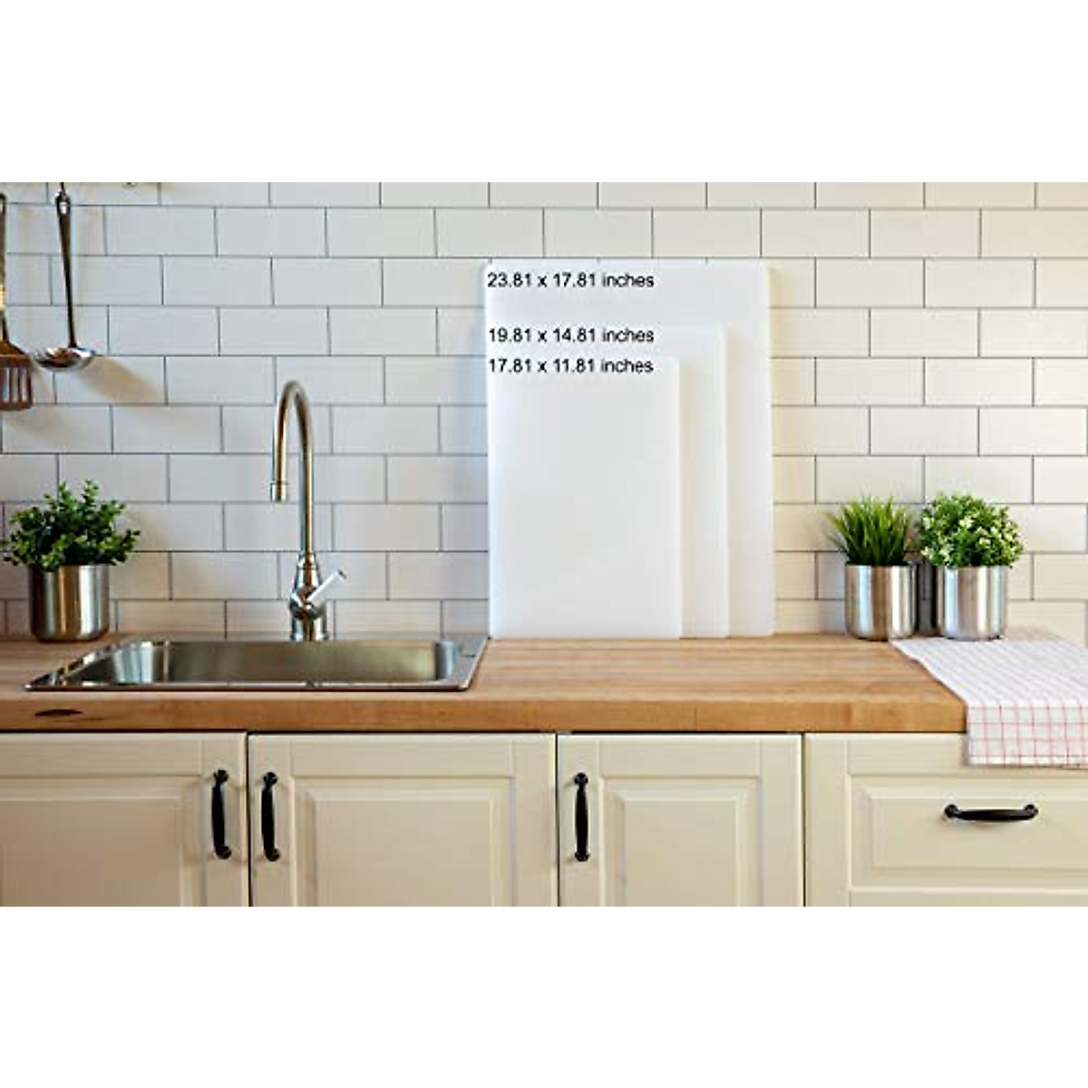 Restaurant Thick White Plastic Cutting Board 18x12 Large, 1 Inch Thick