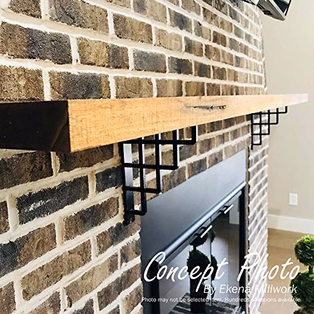 Ekena Millwork BKTM02X10X12TMI-CASE-4 Miller, 2"W x 10"D x 12"H, Powder Coated Black, 4 Piece