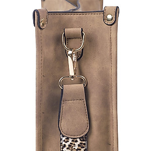 Yikpo Women Leather Crossbody Vagan Shoulder Bag with Adjustable Guitar Strap (Khaki)