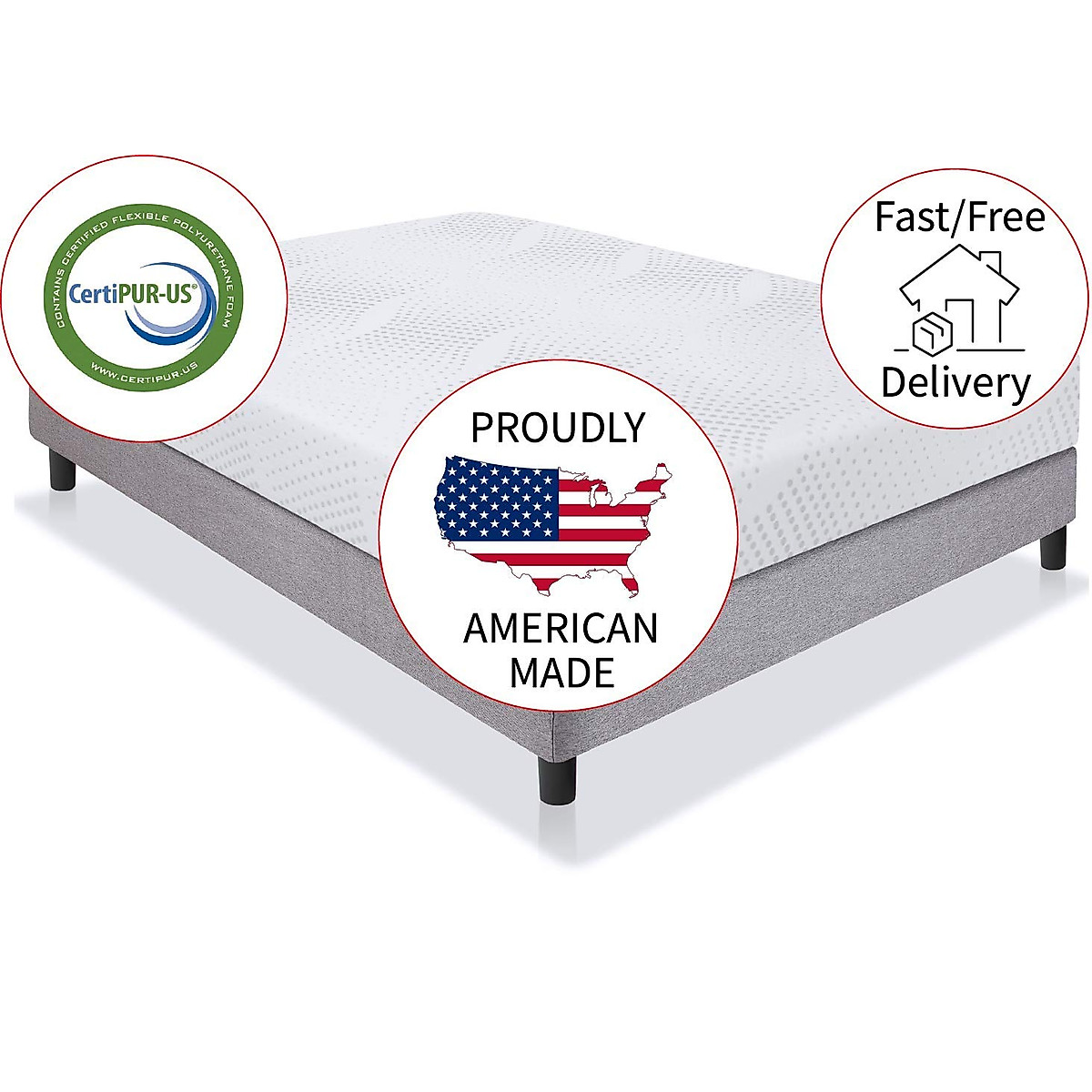 American Mattress Company 6" Graphite Infused Memory Foam-Sleeps Cooler-100% Made in The USA-Medium Firm (Short King - 72x75)
