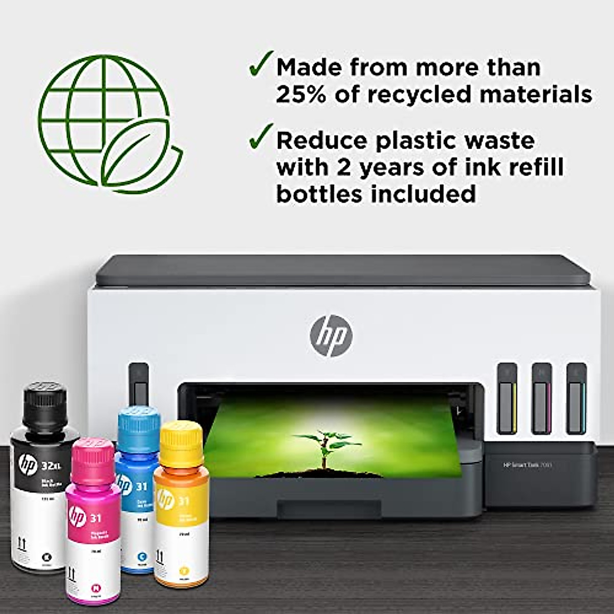 HP Smart -Tank 7001 Wireless All-in-One Cartridge-free Ink -Tank Printer, up to 2 years of ink included, mobile print, scan, copy (28B49A)