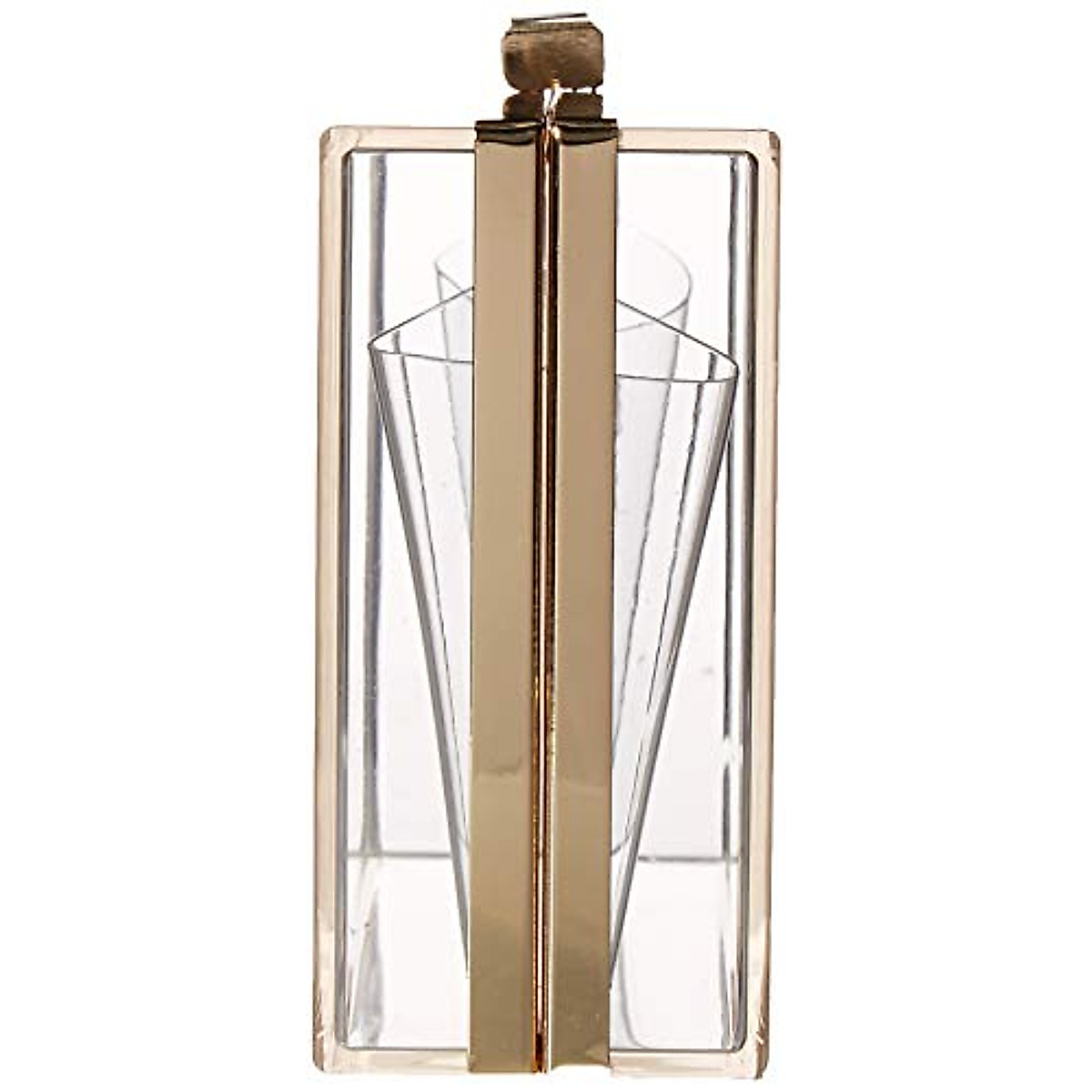 Jessica McClintock Women's Lucinda Lucite Clutch w/Pouch, Rose Gold