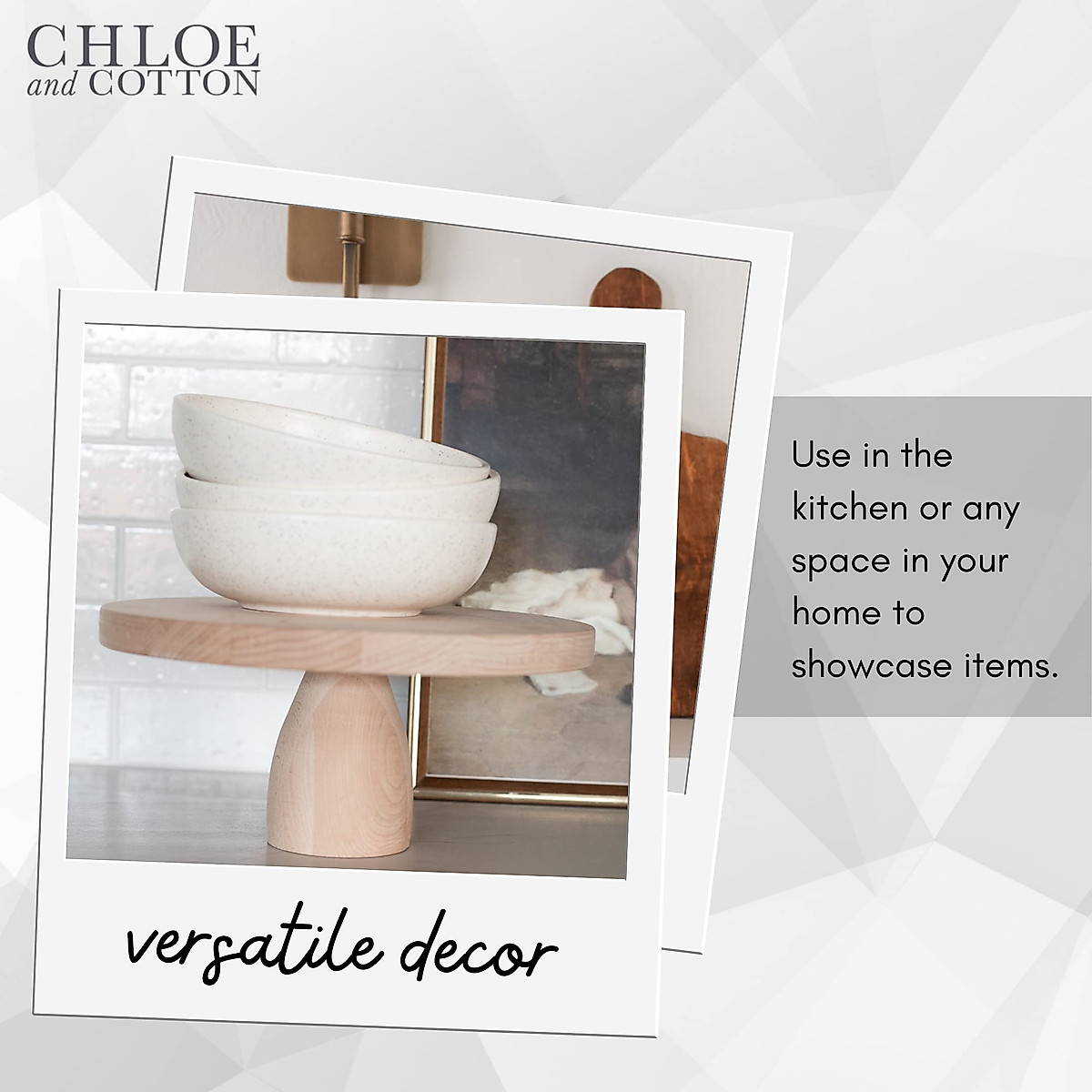 11" Beech Wood Cake Stand | Footed Cake Plate for Birthday Parties, Weddings, Graduations, & All Celebrations | Designed by Chloe & Cotton