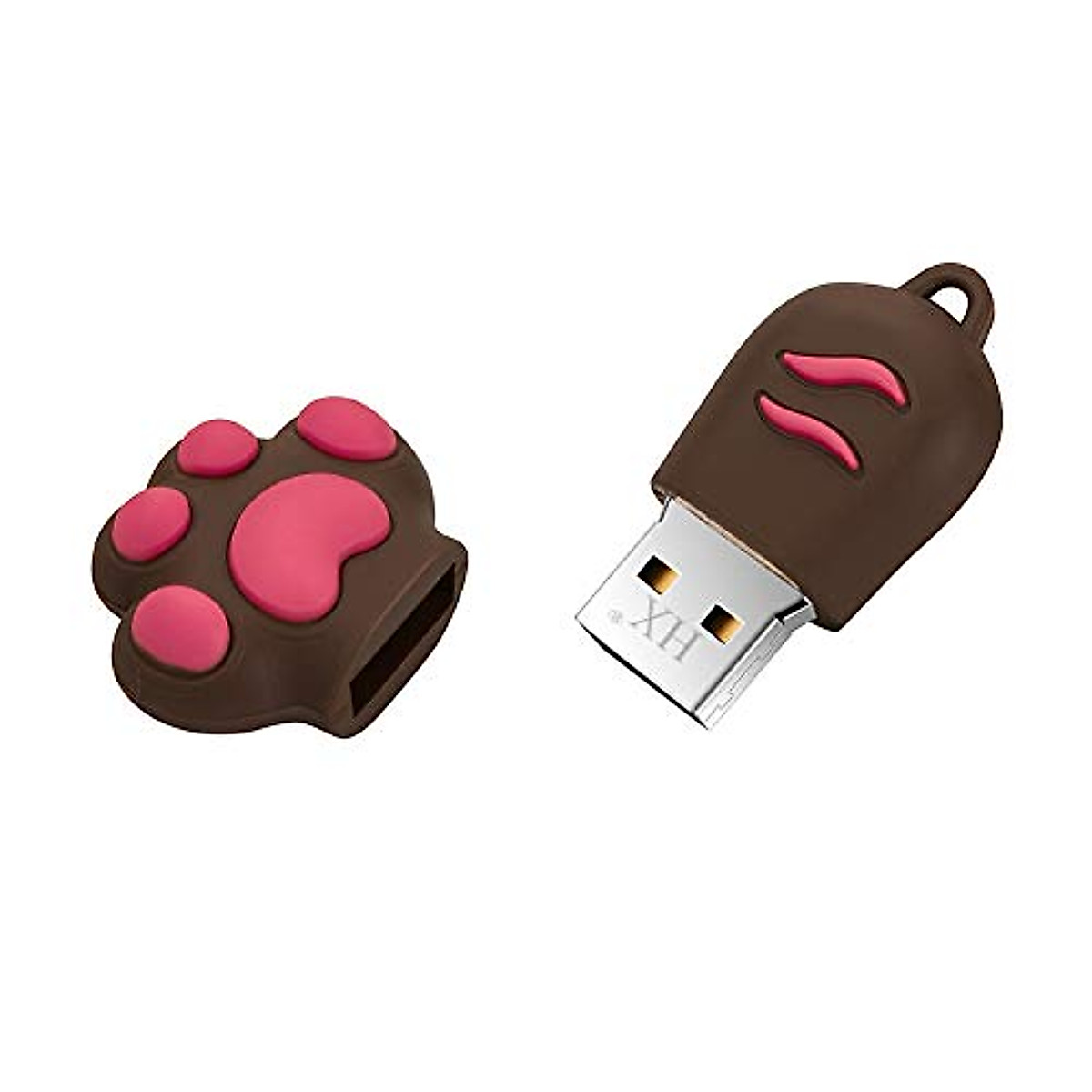 USB Flash Drives, 8GB / 16GB / 32GB / 64GB Waterproof USB 2.0 USB Memory Stick Data Storage Pendrive Thumb Drives (64GB, Brown Paw)