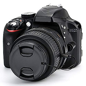 2 Pack JJC 52mm Front Lens Cap Cover with Elastic Cap Keeper for Nikon D3000 D3100 D3200 D3300 D5000 D5100 D5200 D5300 D5500 with AF-S 18-55mm Kit Lens and Other Lenses with 52mm Filter Thread