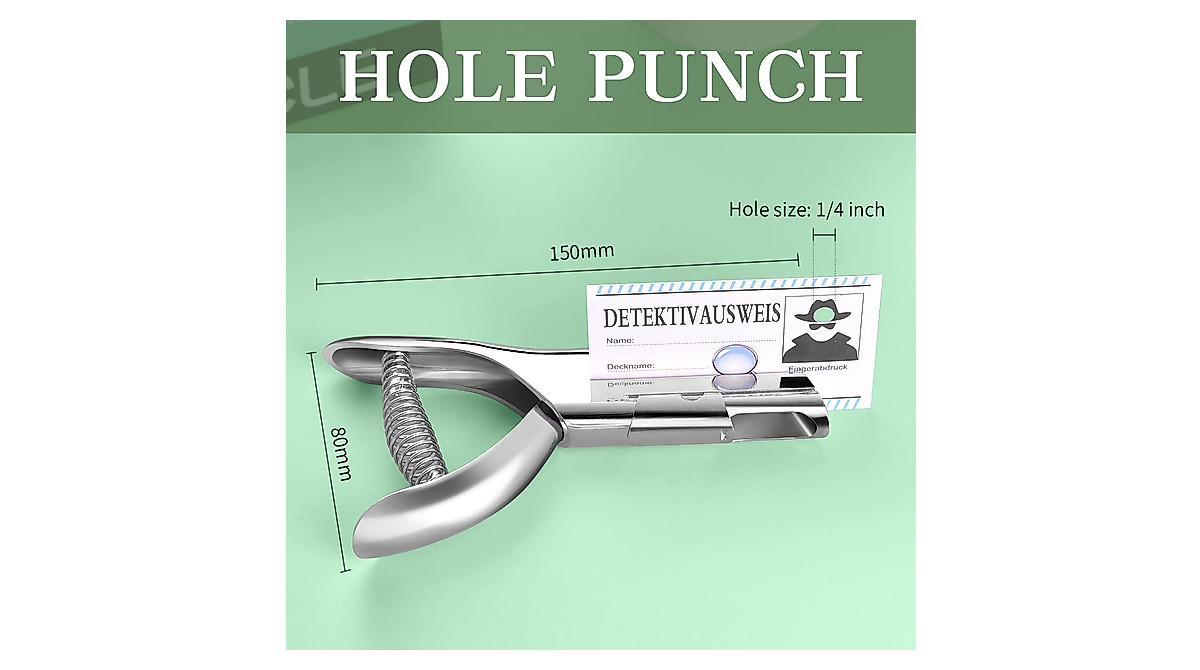 Newisdomake Heavy Duty Hole Punch - 1/4 Inch, 2 Inch Reach