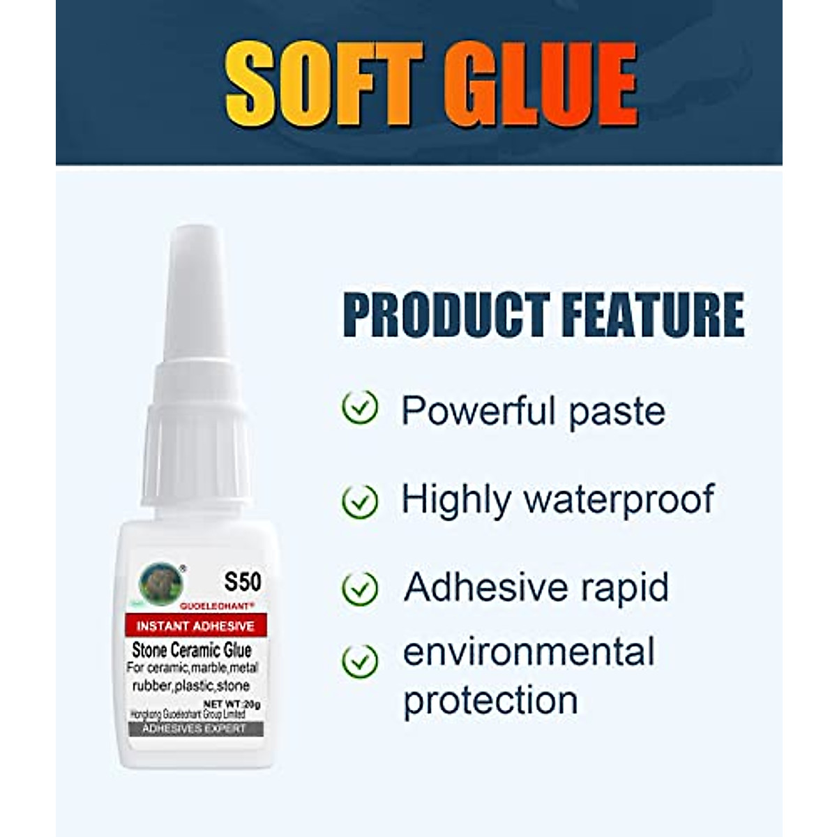 Stone Glue, Marble Adhesive,for Restoration and Production of Marble, Granite, Artificial Stone and Tile Products (20g, 1 Pack)