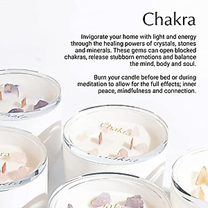 Hidden Label 12oz Howlite Quartz Coconut Lime Crystal Candle, 2 Wood Wicks Scented Crackling Candles, Chakra Collection Meditation Healing Candles with Crystals Inside