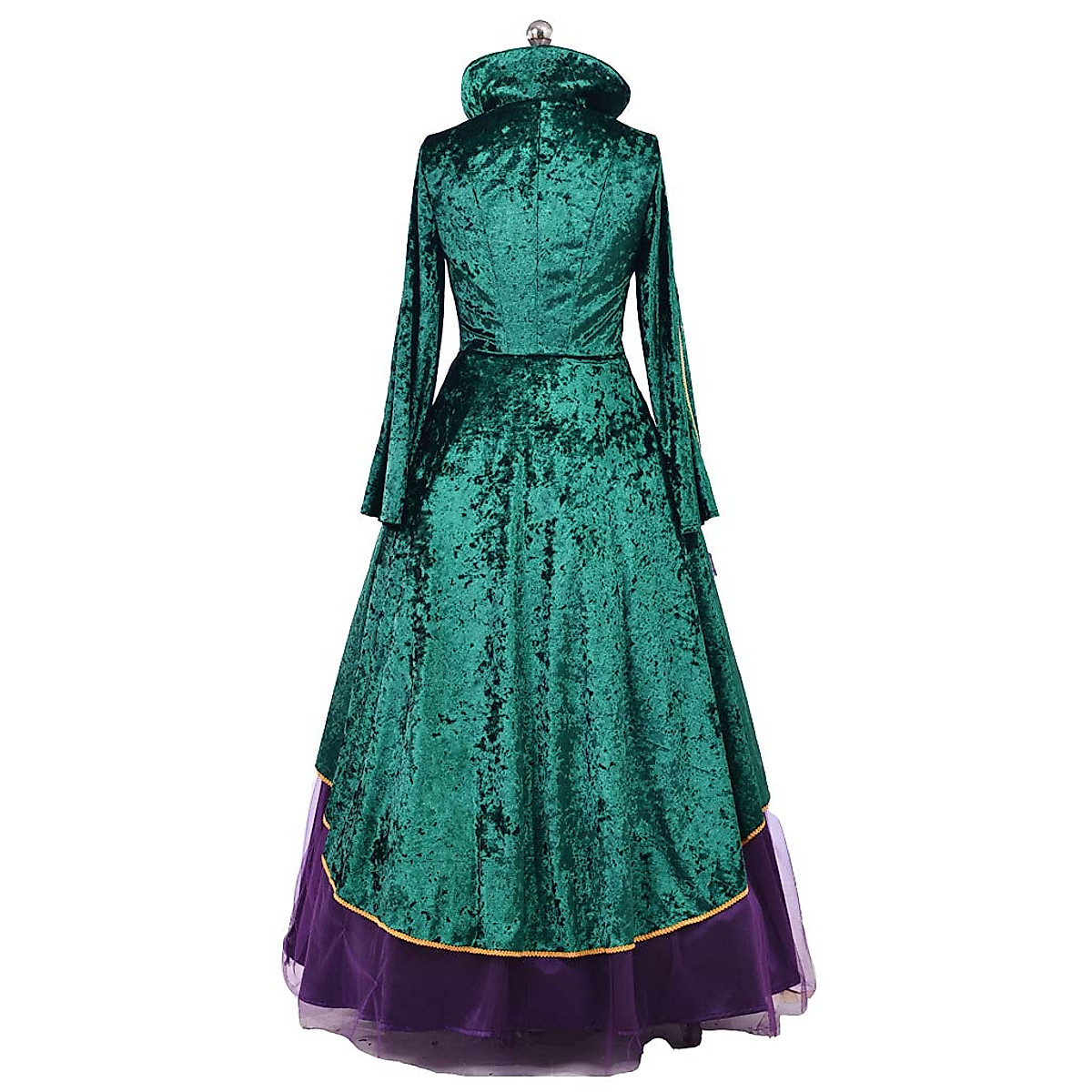 1791's lady Women Green Velvet Dress Halloween Witch Cosplay Costume