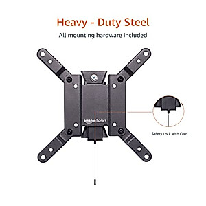 Amazon Basics Tilt TV Wall Mount fits 12-Inch to 40-Inch TVs and VESA 200x200, Black