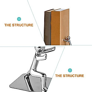 SZYAWsd File Sorters Bookends Book Decorative Bookendshelves Stopper Bookshelf Ends Decor Metal Desktop Cable Extension Headphone Books Stand Holder