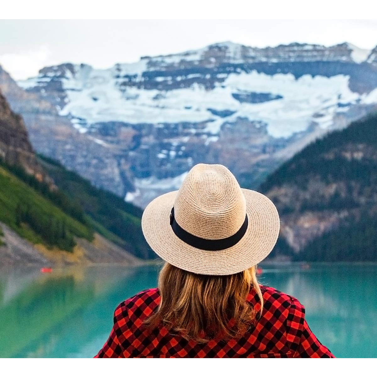 JOYEBUY Womens UPF50 Foldable Summer Straw Hat Wide Brim Fedora Sun Beach hat (Brown)