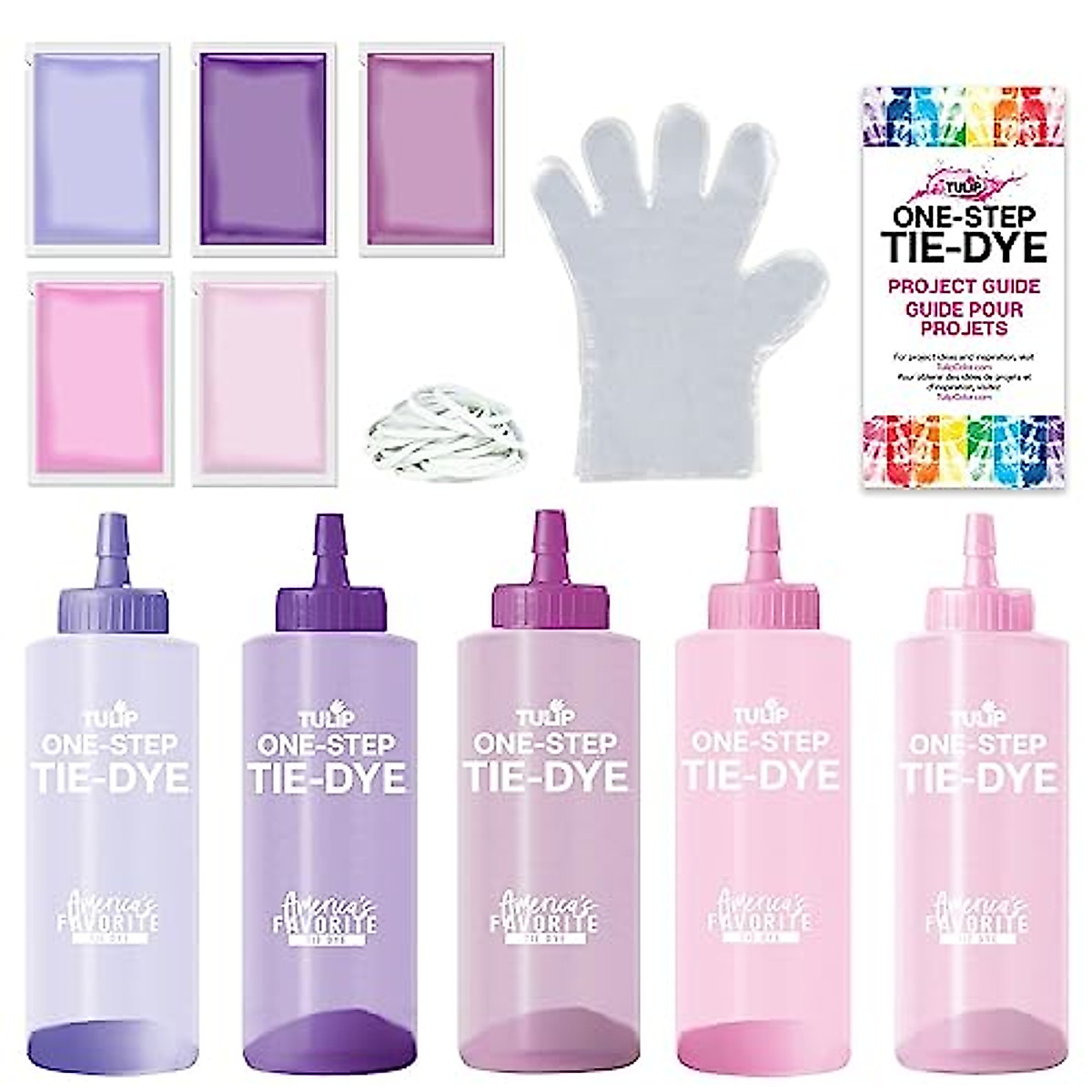 Tulip One-Step Tie-Dye Tiara Kit, Pink & Purple Fabric Dye, 5 Colors