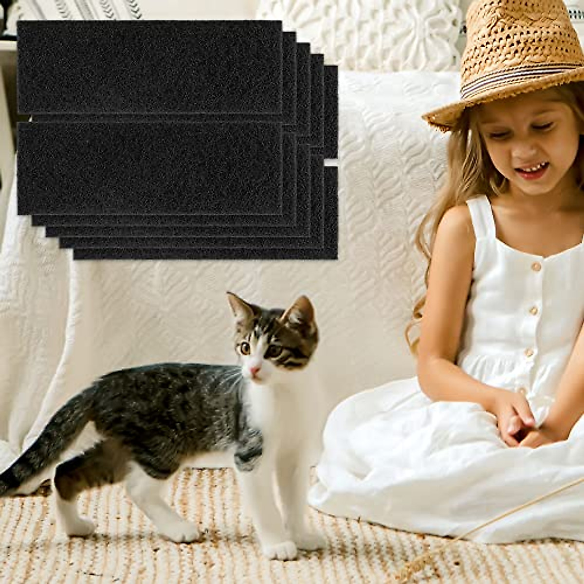 Pack 10 Carbon Filters Compatible with Litter,Activated Replacement Carbon Filters for All Models, Cat Litter Box Filters Eliminate Odors and Damp from Pets and Keep Home Fresh (Black 10)