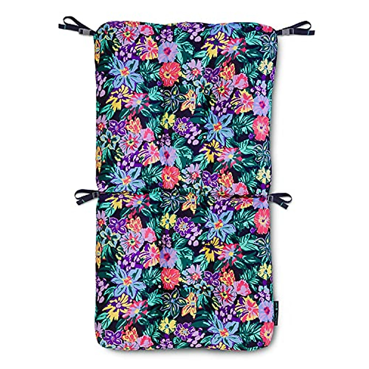 Vera Bradley by Classic Accessories Water-Resistant Patio Chair Cushion, 21 x 19 x 22.5 x 5 Inch, Happy Blooms, Seat Back Cushion
