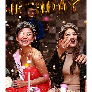 AOPRIE Birthday Crown for Women Gold Birthday Tiara for Girls Birthday Queen Headband Princess Crown Rhinestone Happy Birthday Accessories