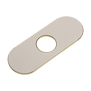 uxcell 6 Inch Hole Cover Deck Plate Escutcheon, Stainless Steel Sink Cover Plate for Bathroom or Kitchen Sink Faucet, Oval Brushed Gold