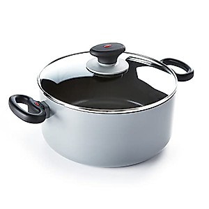 OXO SoftWorks Hard Anodized 5QT Stock Pot with Lid, 3-Layered German Engineered Nonstick Coating, Induction Suitable, Dishwasher Safe, Gray