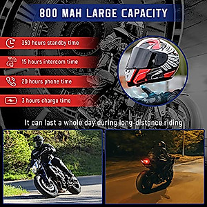 MECHAZER Motorcycle Bluetooth 5.0 Headset with Music Playing, Helmet Bluetooth Intercom with Noise Cancellation/FM Radio, 3-Ways Communication Within 1400m for Snowmobile 2Sets