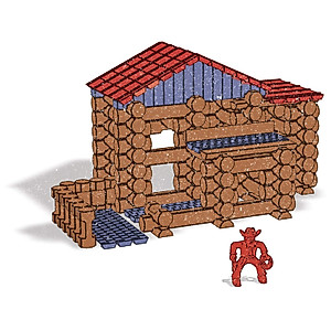 Lincoln Logs Centennial Edition Tin Amazon Exclusive-150+ Pieces-Real Wood-Ages 3+-Best Retro Building Gift Set for Boys/Girls-Creative Construction Engineering-Top Blocks Kit-Preschool Education Toy,Bronze