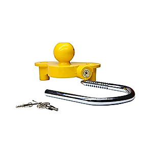 GOHAWKTEQ Universal Coupler Lock Universal Coupler Trailer Hitch Security Lock Adjustable Storage Security Heavy-Duty Steel fits 1-⅞", 2", and 2-5/16" couplers Replaces#72783